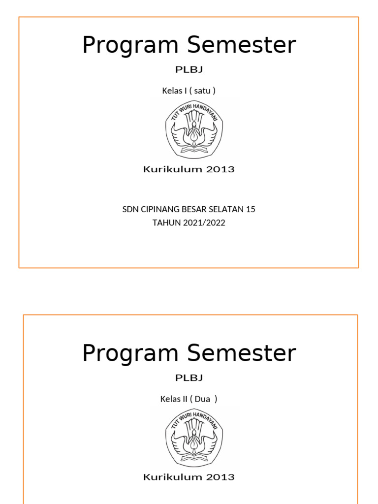 Cover Program Semester PLBJ | PDF