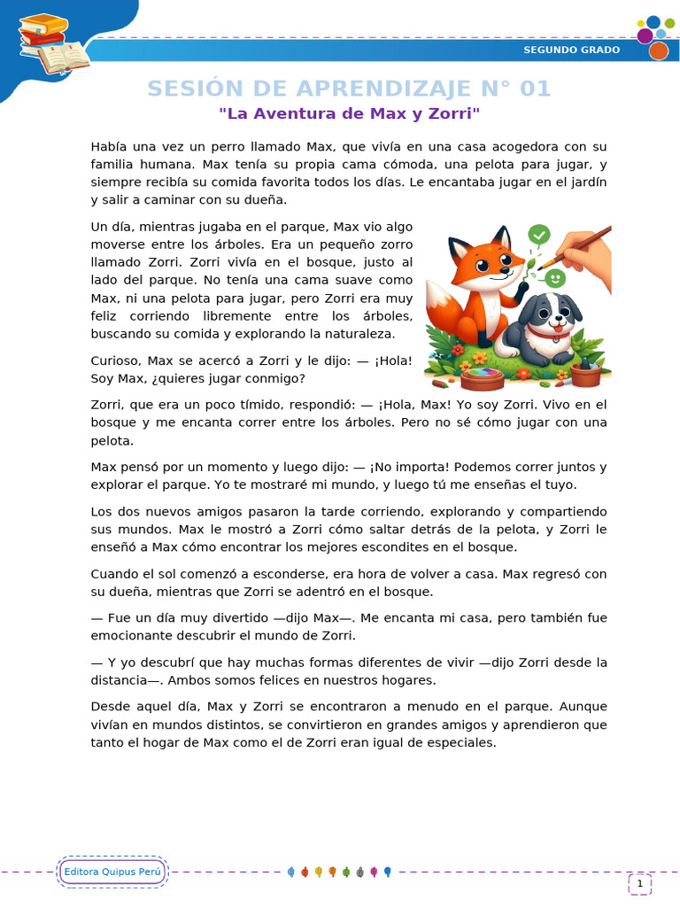 Anexo de Sesiones de Aprendizaje - Semana 1 - UD VII - Editora Quipus Perú | PDF