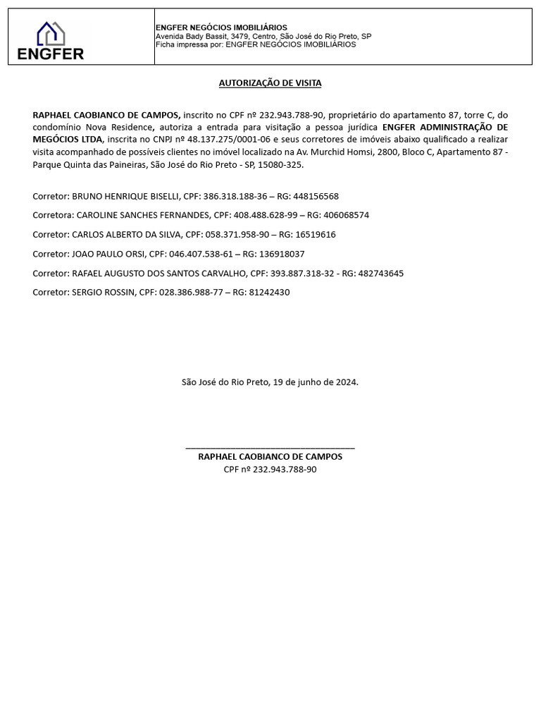Autorização de Visita Geral | PDF Autorização de Visita Geral | PDF