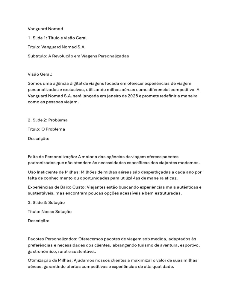 Pitch Deck Vanguard Nomad | PDF