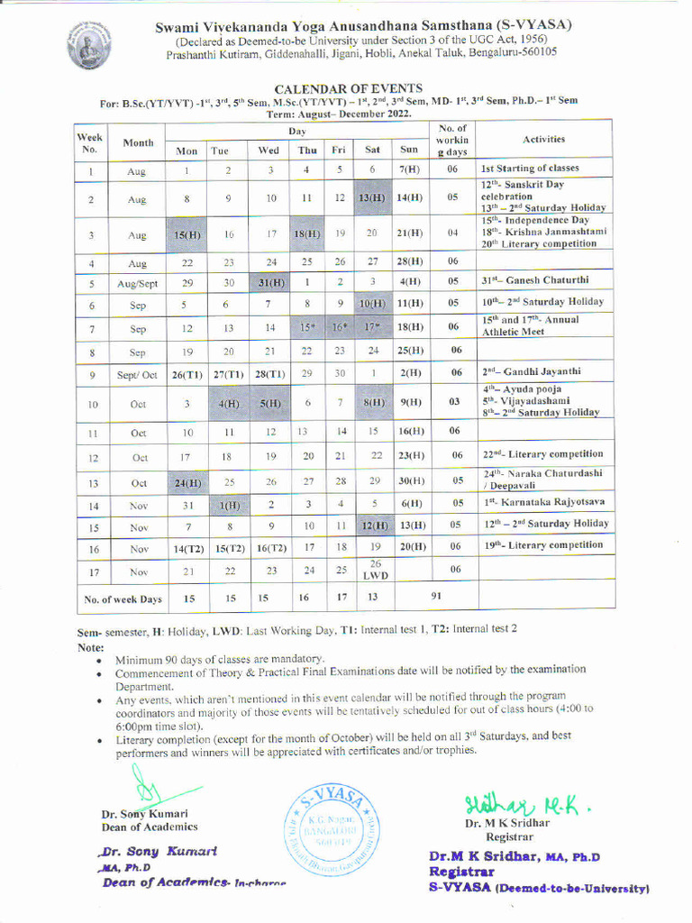 Academic Calendar | PDF