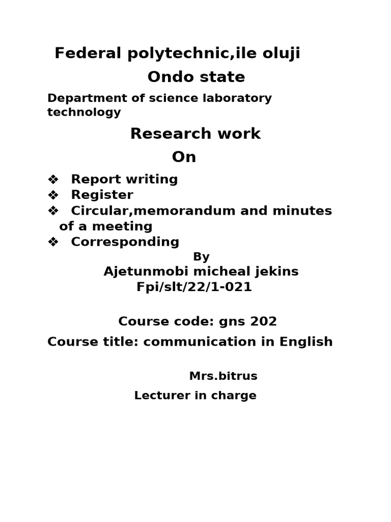 Federal Polytechnic | PDF