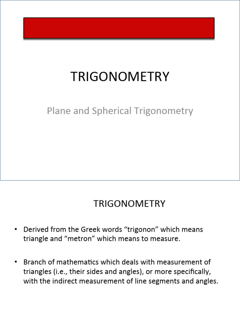Lecture Trigonometry 2023 | PDF