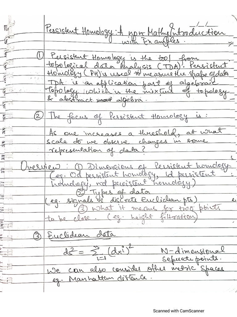 Persistent Homology Intro | PDF