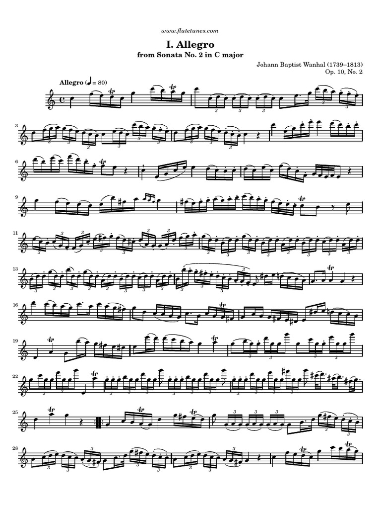 Wanhal Op10 Sonata No2 I Allegro | PDF
