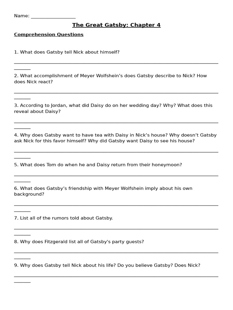 Chapter 4 Comprehension Task | PDF
