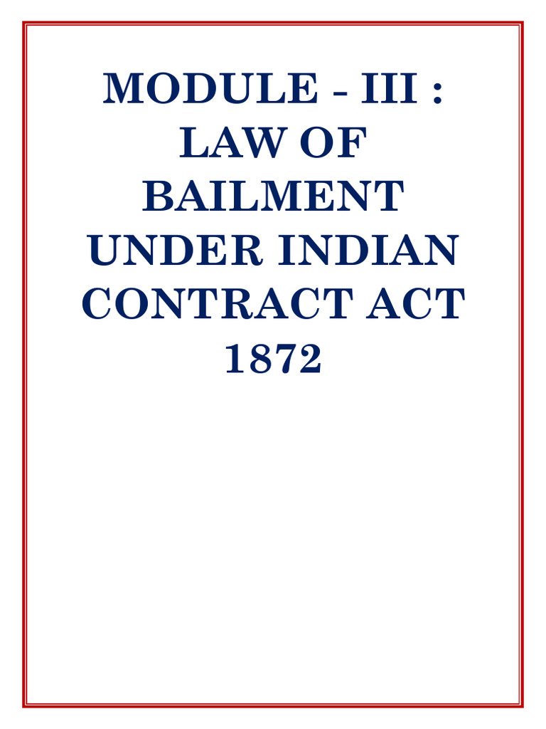 6 - Law of Bailment | PDF