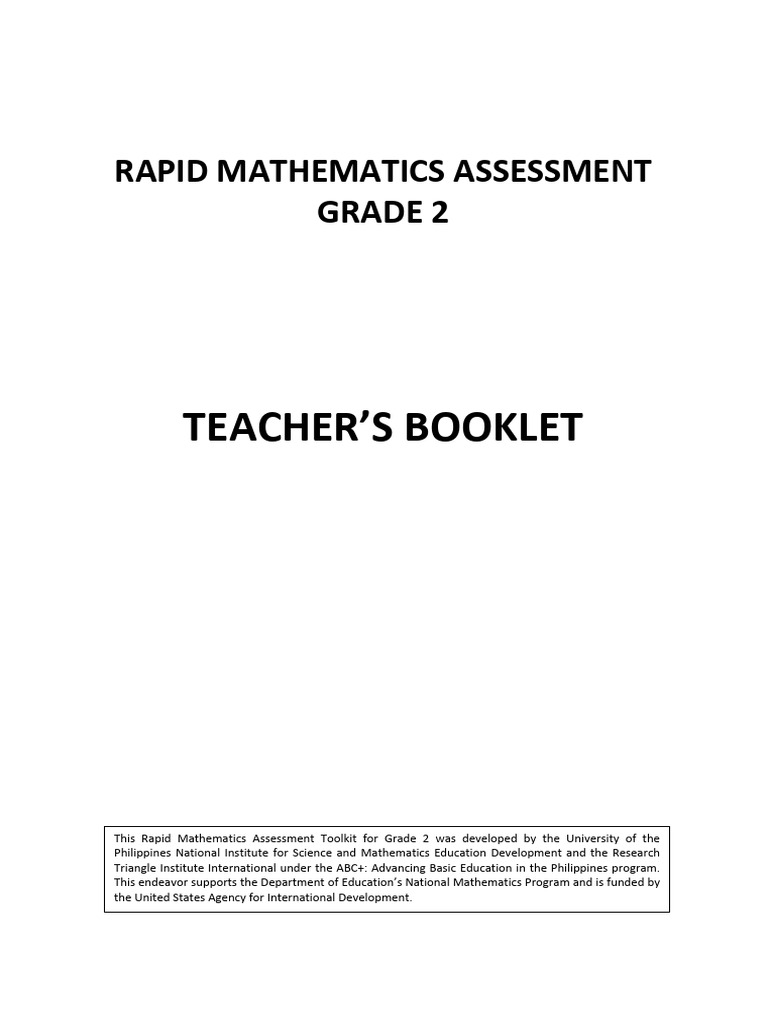 Grade 2 Rapid Math Assessment Guide | PDF | Multiplication | Arithmetic