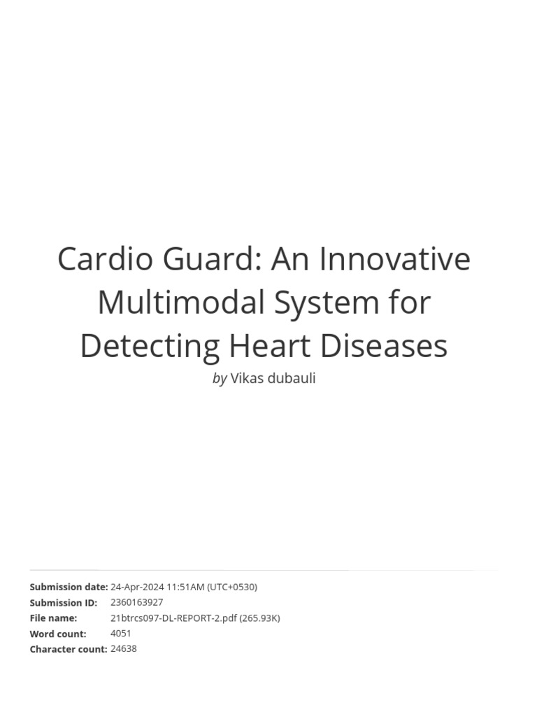 Cardio Guard - An Innovative Multimodal System For Detecting Heart ...