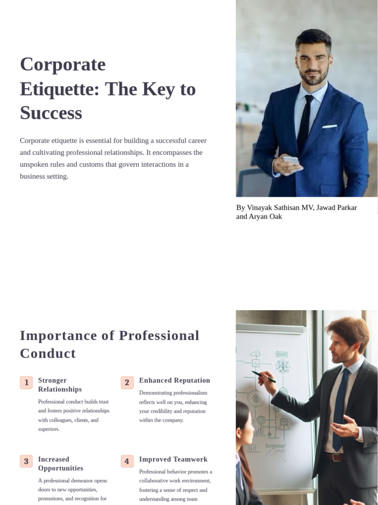 Corporate Etiquette The Key To Success 2 | PDF