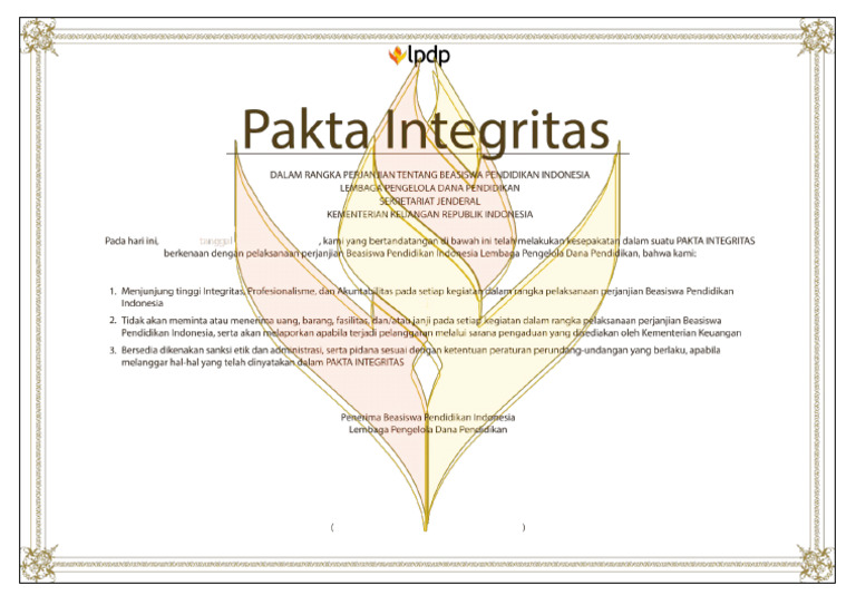 Pakta Integritas | PDF