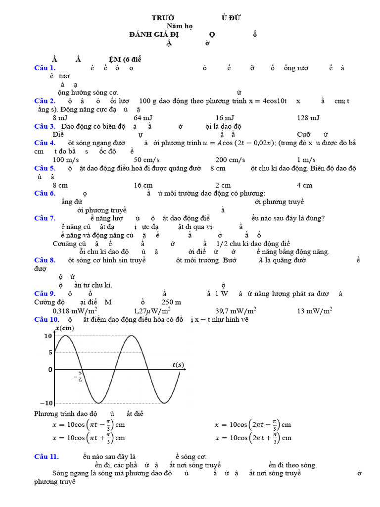 (CHK1) Trư NG THPT TH Đ C - L P 11 - 2023-2024 | PDF
