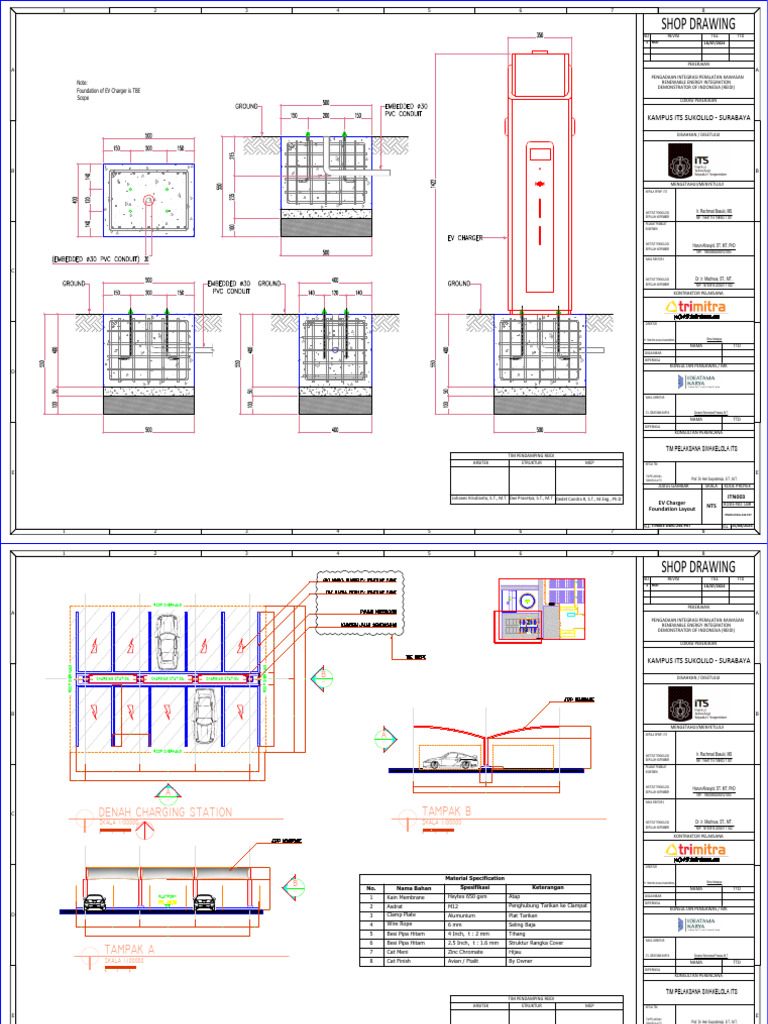 ITN003-DWG-244-P07 EV Charger Foundation & Canopy R00 | PDF