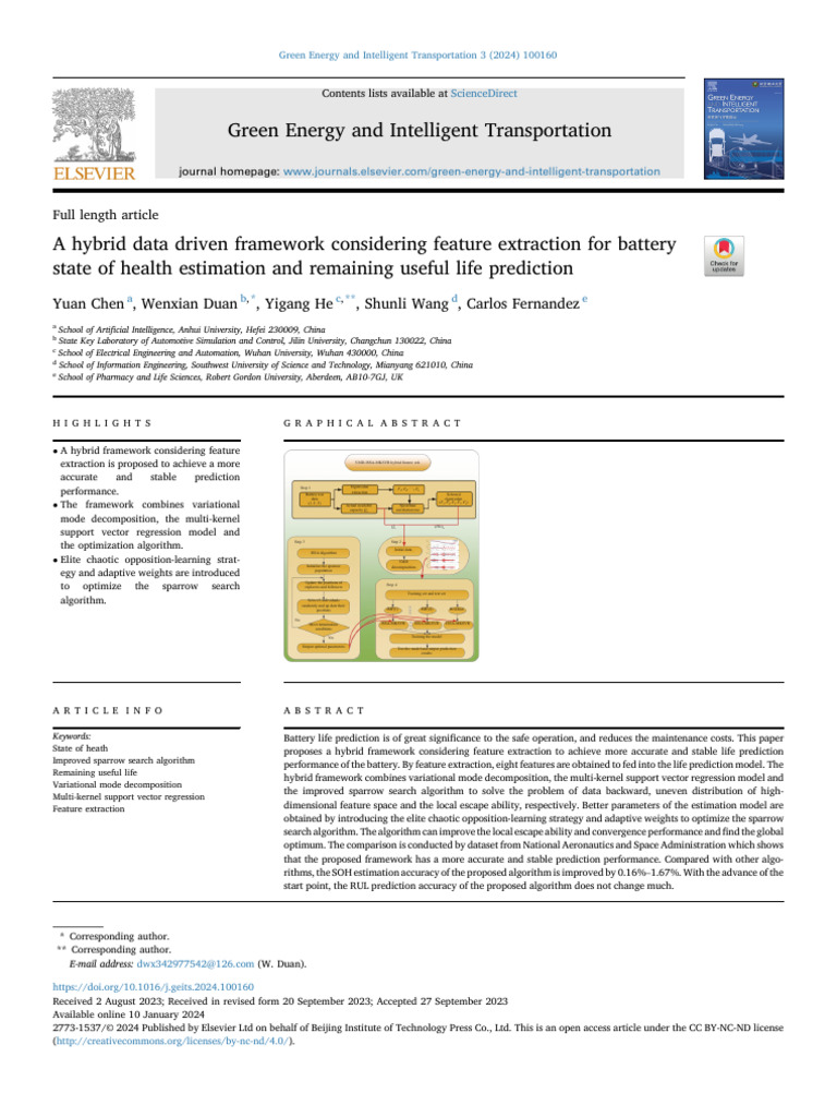 A Hybrid Data Driven Framework Considering Feature Ext - 2024 - Green ...