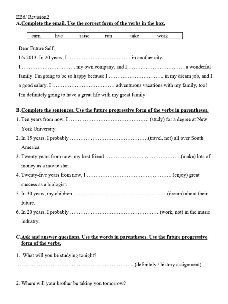 EB6 E2 Revision - 2024 | PDF