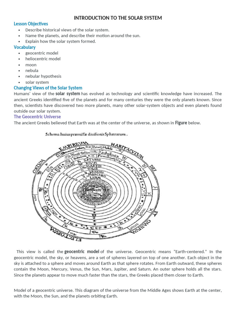 Introduction To The Solar System Lesson 1 2 | PDF