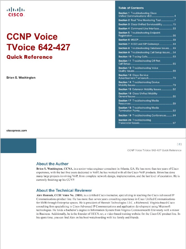 CCNP Voice TVoice 642-427 Quick Reference | PDF