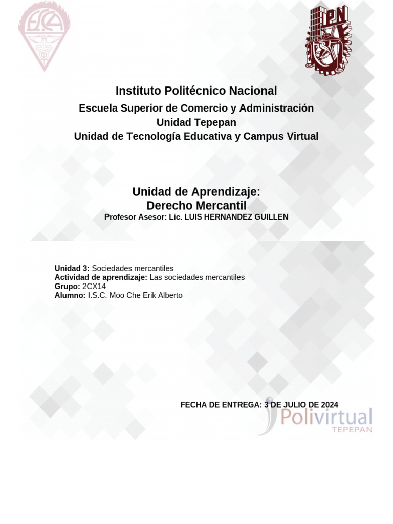 Moo - Che - Act6 - Derecho Mercantil | PDF