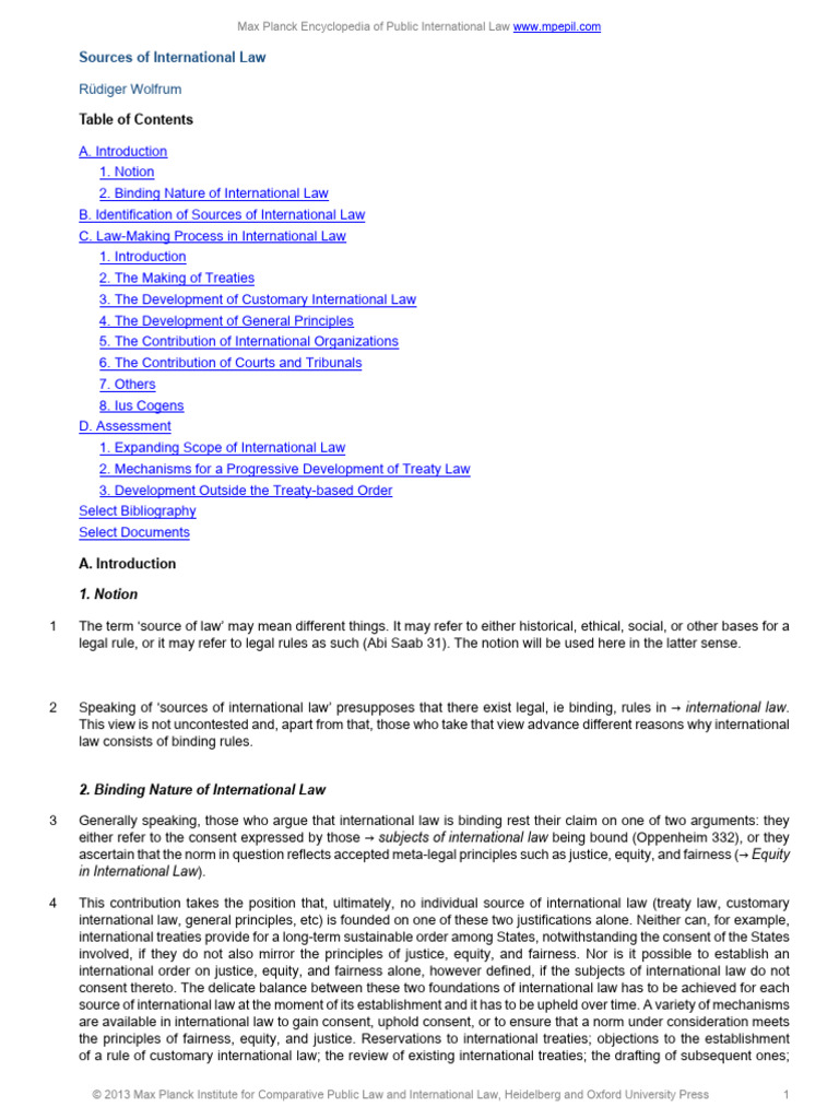 Sources of International Law Guide | PDF | International Law | Treaty