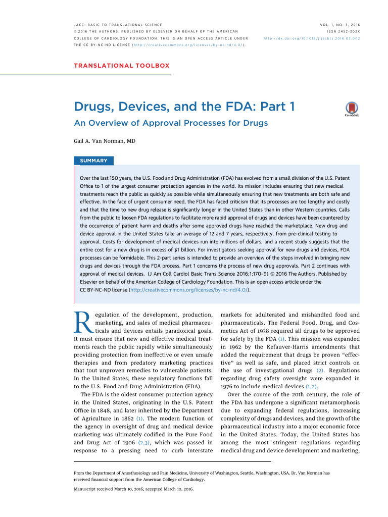 Drug Devices and The FDA | PDF
