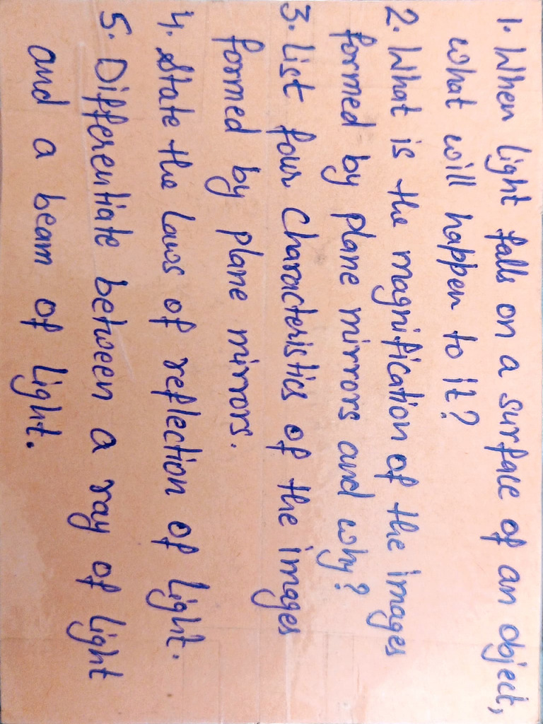 Reflection Revision cards | PDF