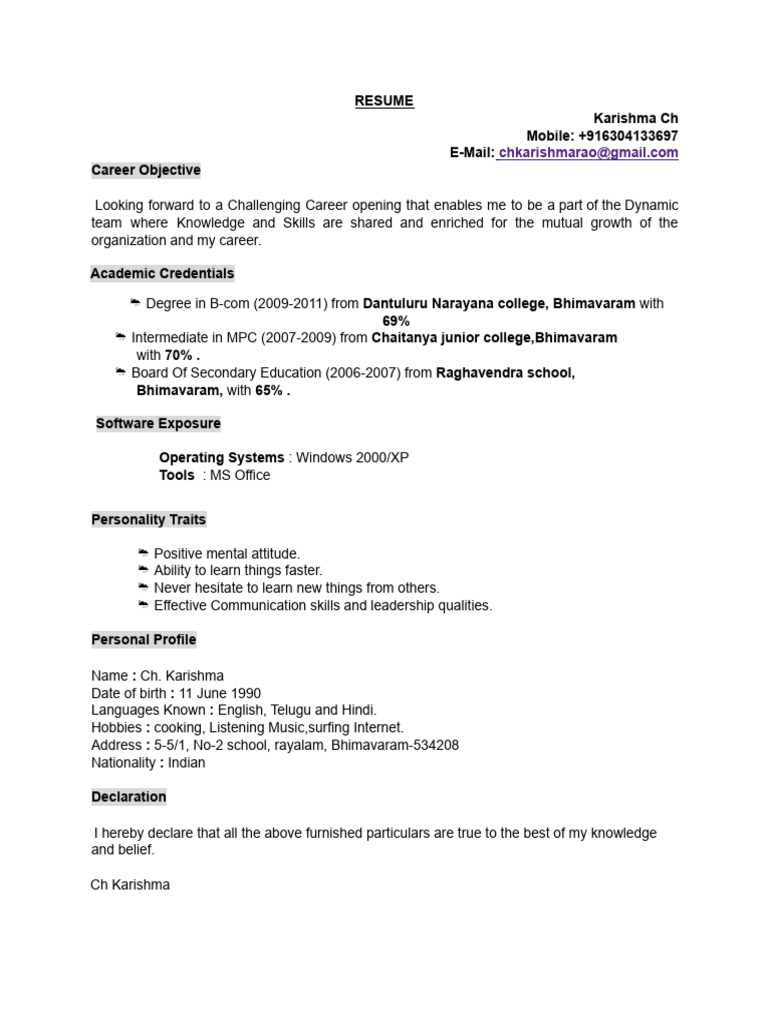 Karishma Resume | PDF