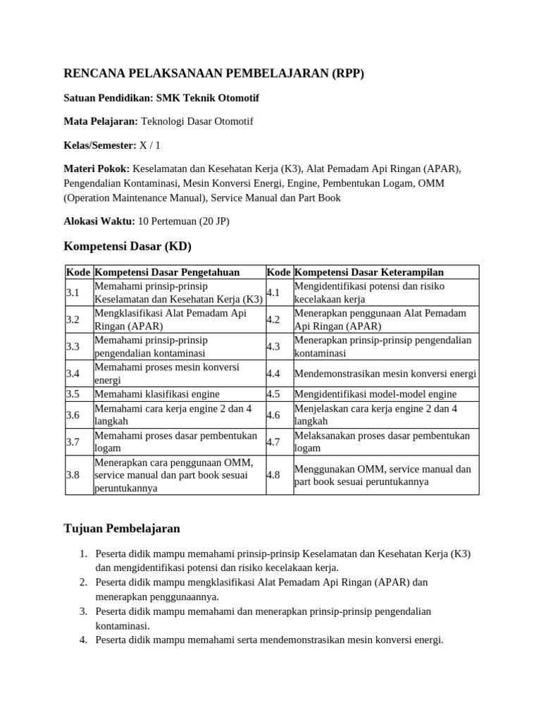 Rencana Pelaksanaan Pembelajaran 1 | PDF