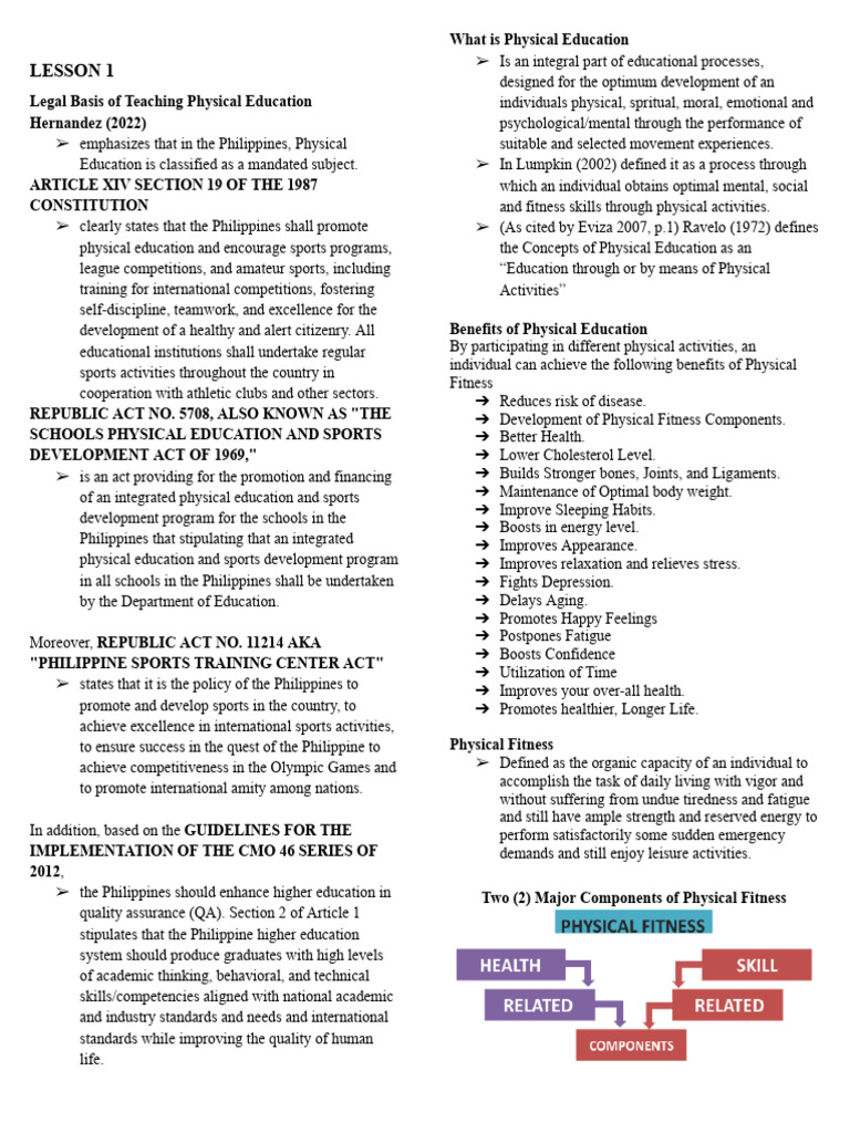 PATFIT 1 Reviewer L1&2 | PDF