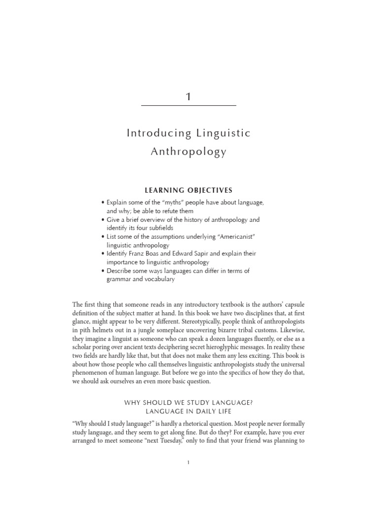 Introducing Linguistic Anthropology | PDF