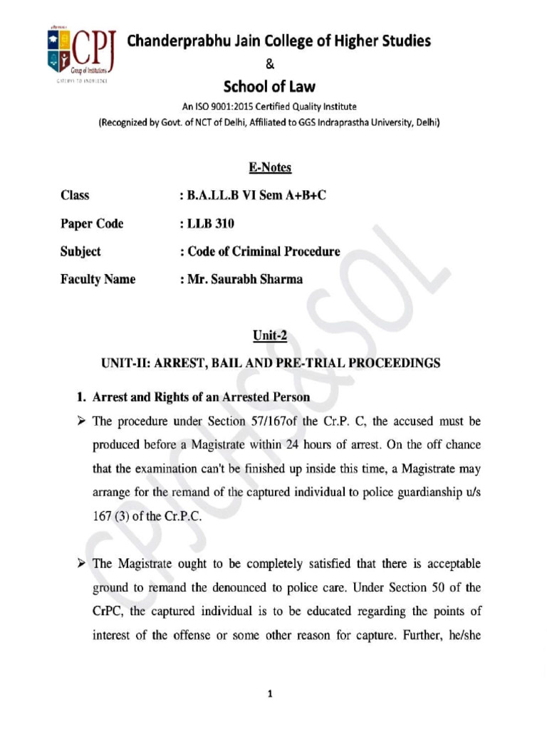 CRPC - Unit - II | PDF