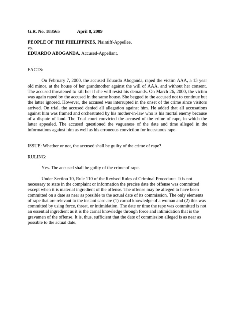 People VS Aboganda | PDF