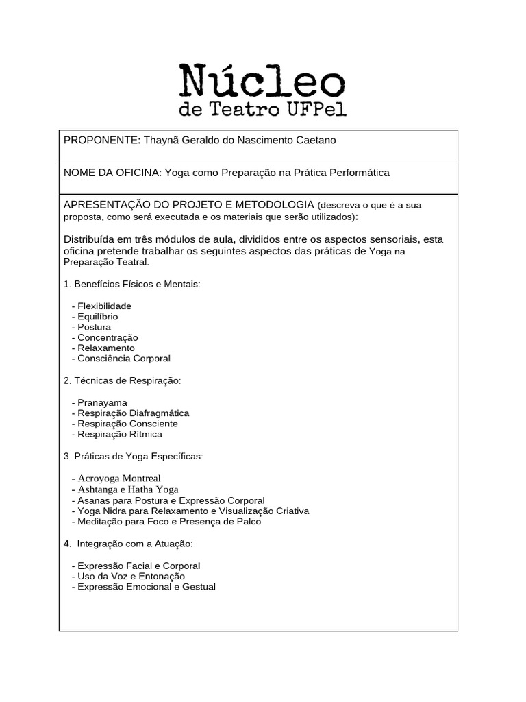 Proposta de Oficina | PDF
