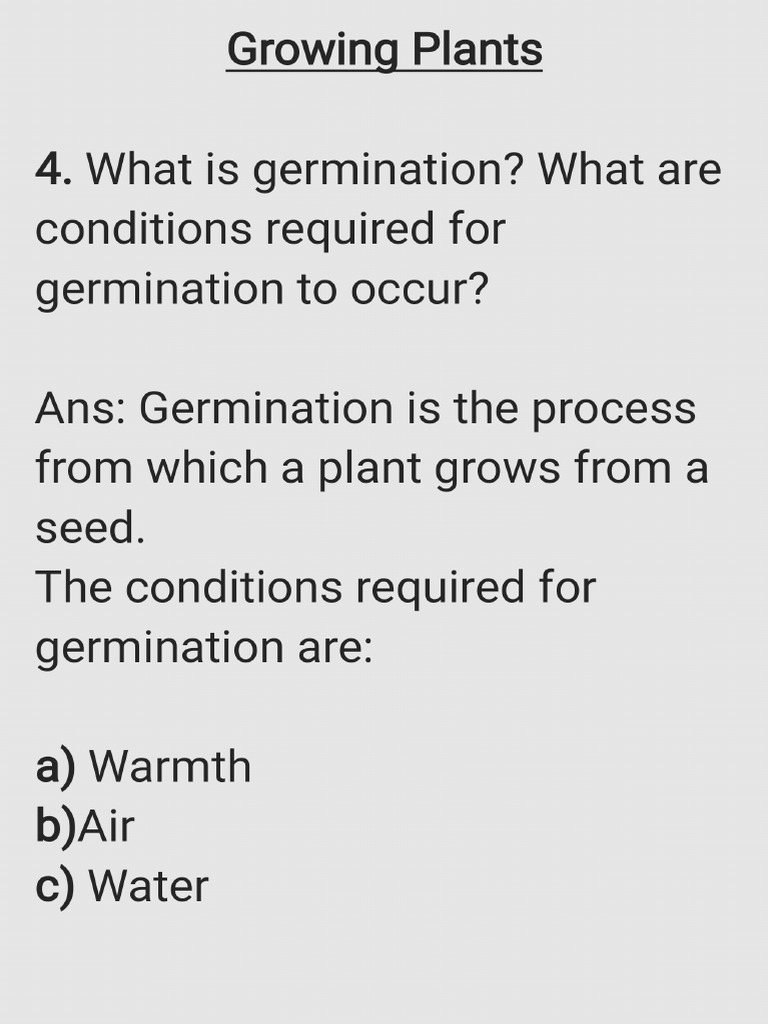 Growing Plants Question Answers | PDF