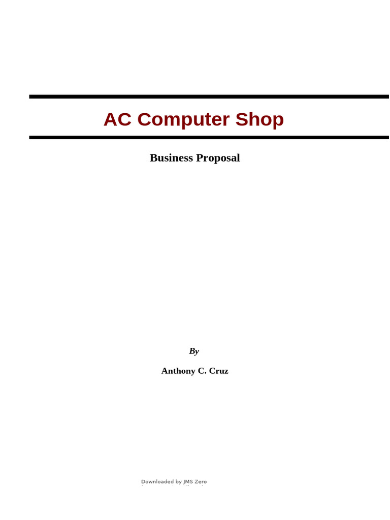 Ac Computer Shop Business Proposal | PDF