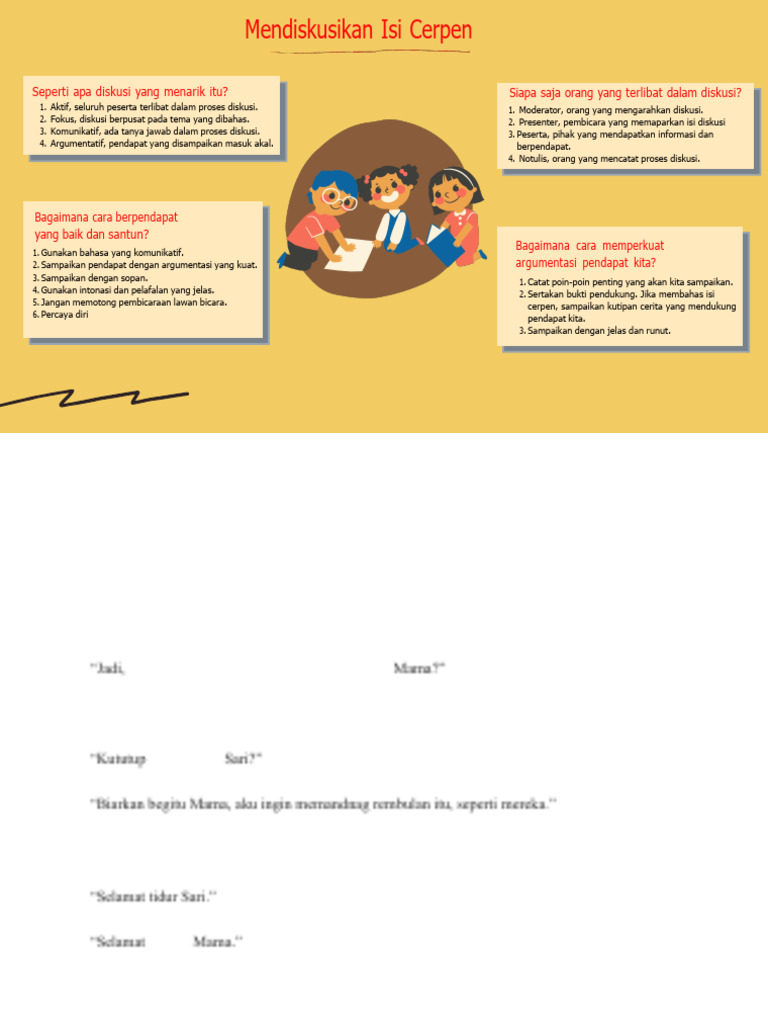 Referensi Materi - Mendiskusikan Isi Cerpen | PDF