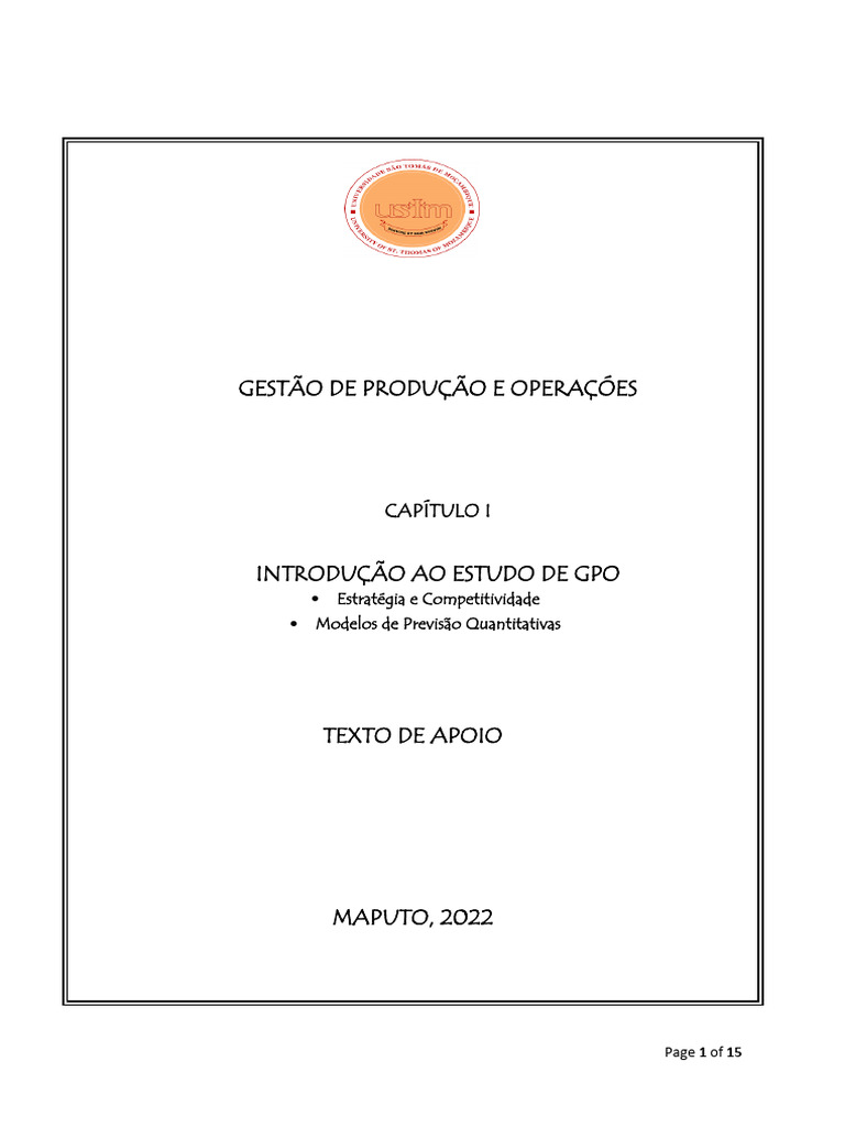 Capitulo I de GPO | PDF