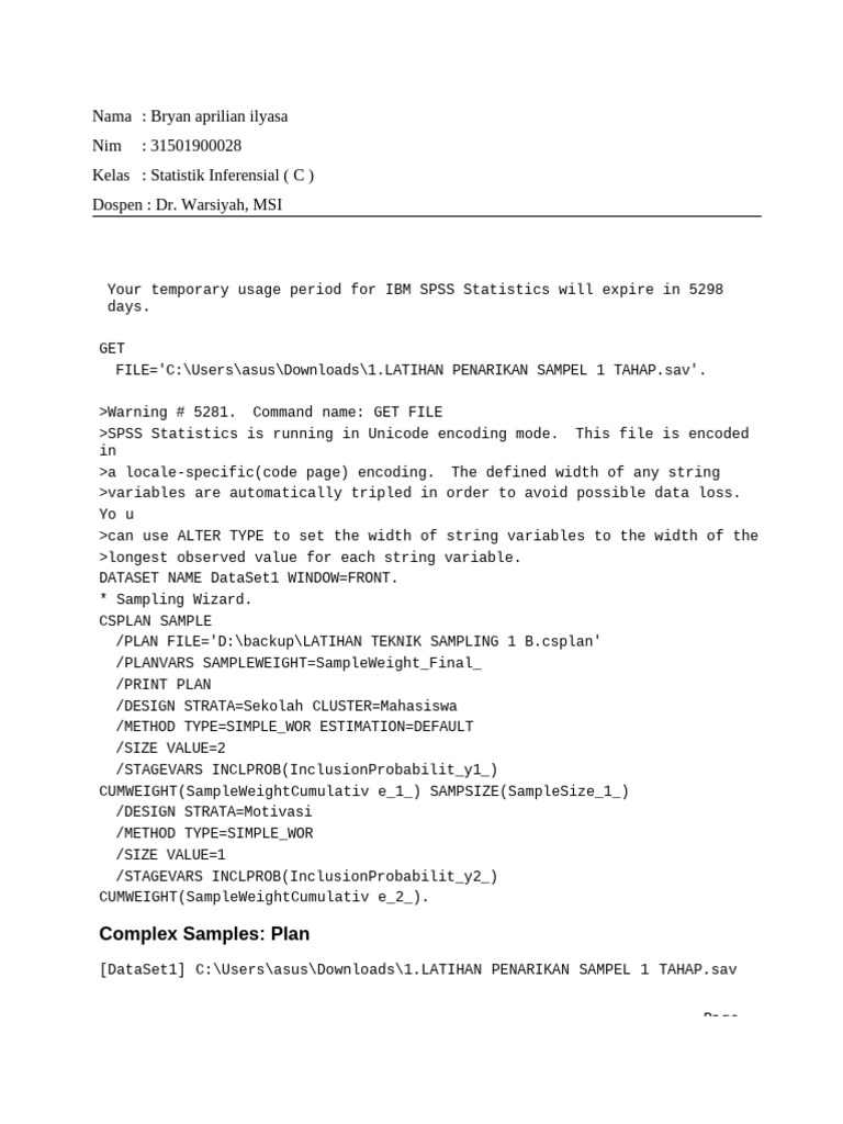 SPSS Teknik SAMPLING 1 | PDF