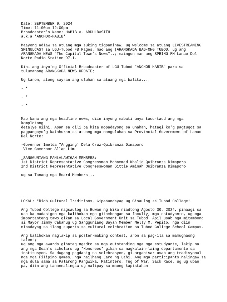 Journalist Note - September 3 2024 Tuesday | PDF