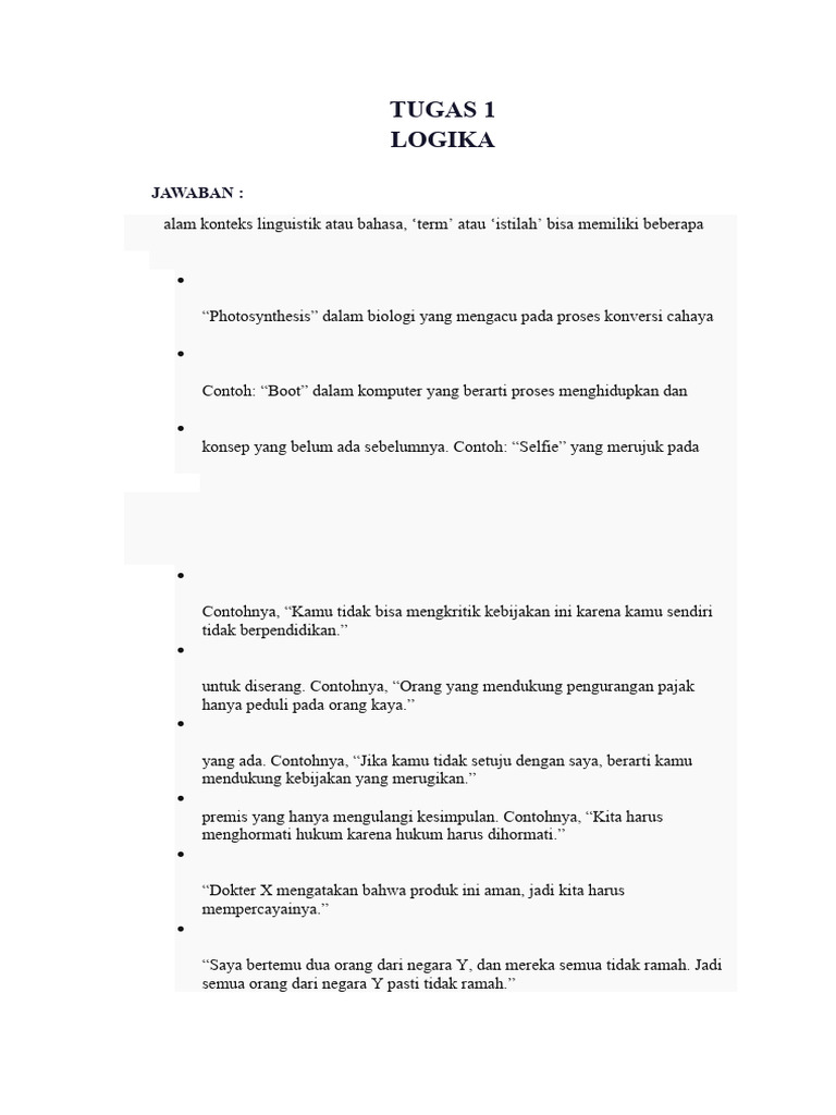 Tugas 1 Logika | PDF