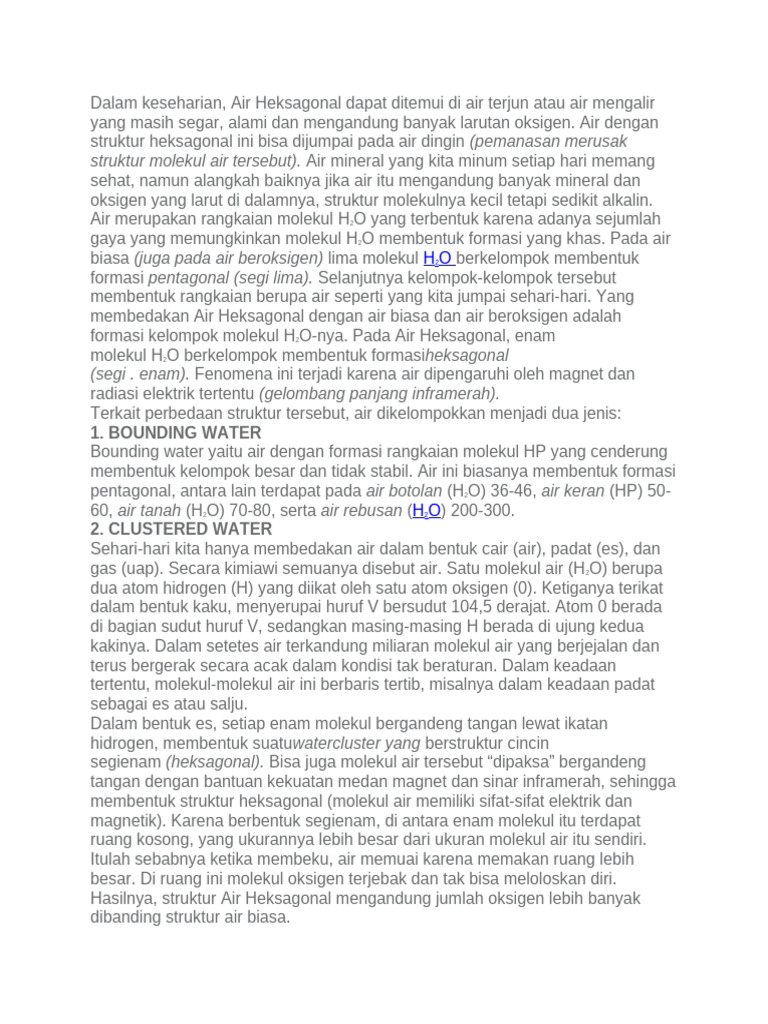 Air Beroksigen | PDF