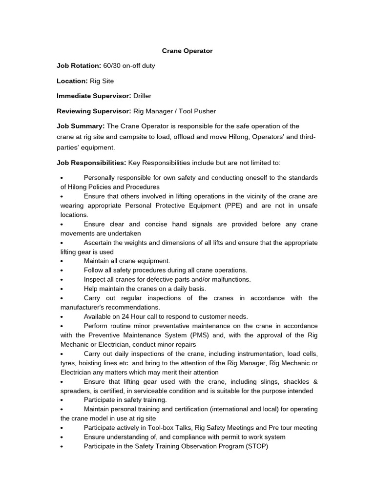 9.crane Operator | PDF