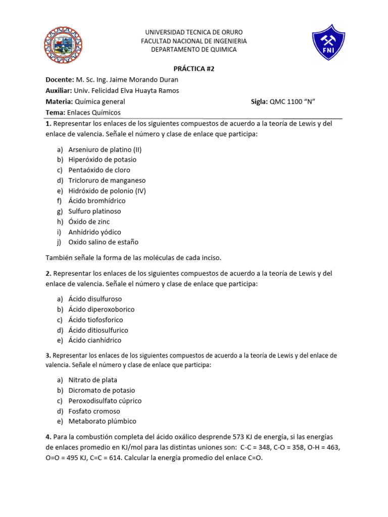 Practica #2 QMC 1100 | PDF