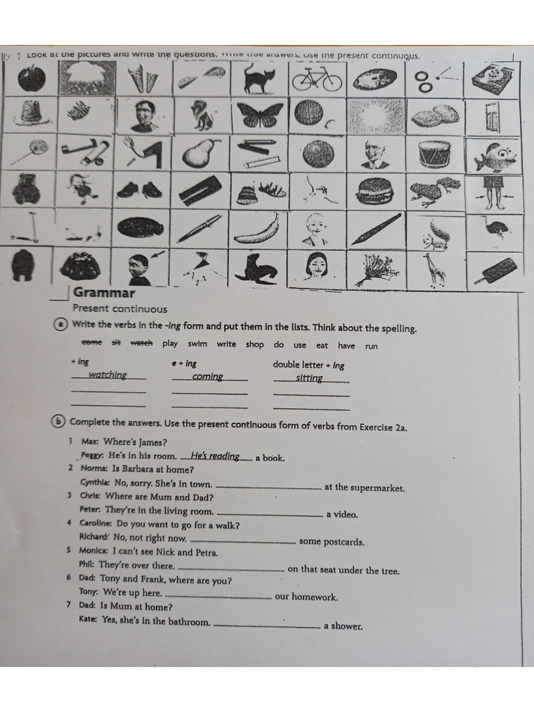 Present Progressive Exercises | PDF
