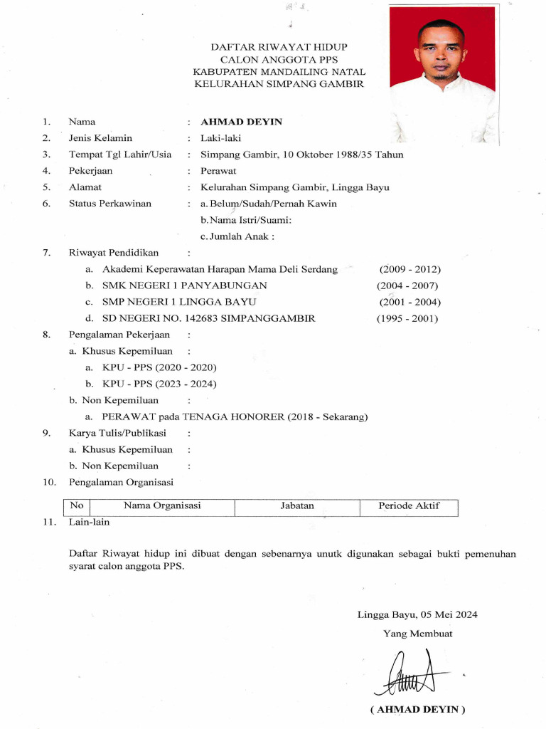 Daftar Riwayat Hidp | PDF