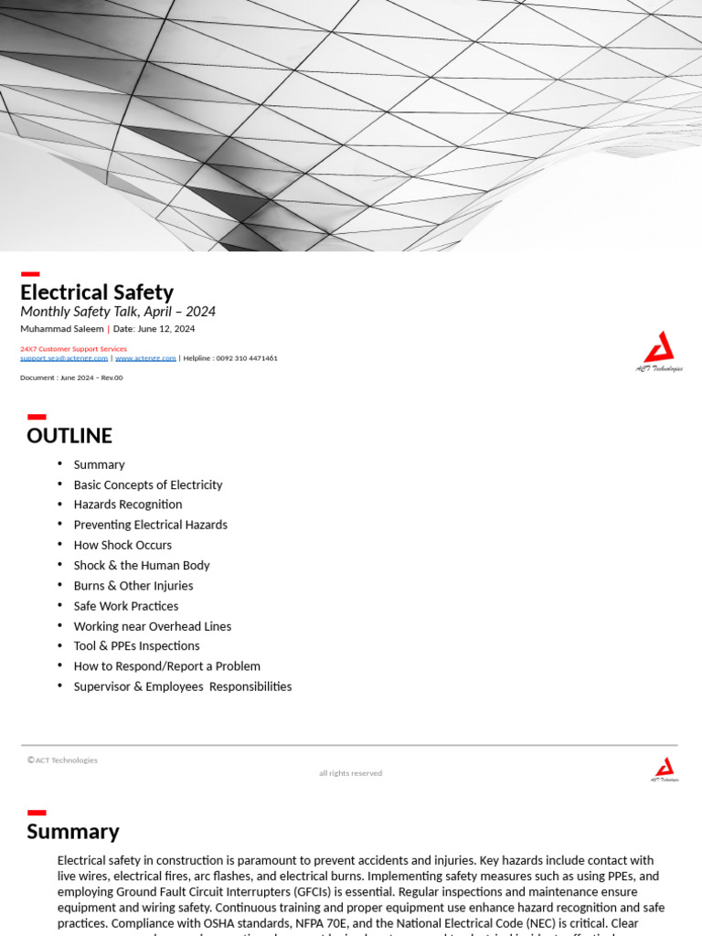 Electrical Safety Pdf