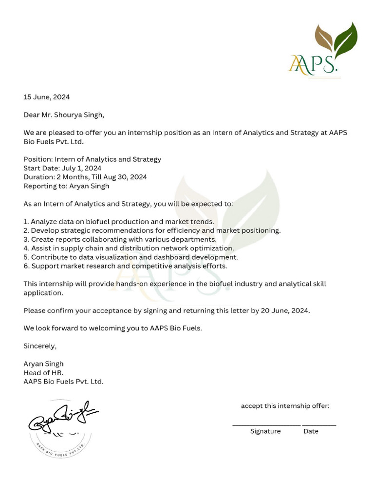 Internship - Shourya | PDF