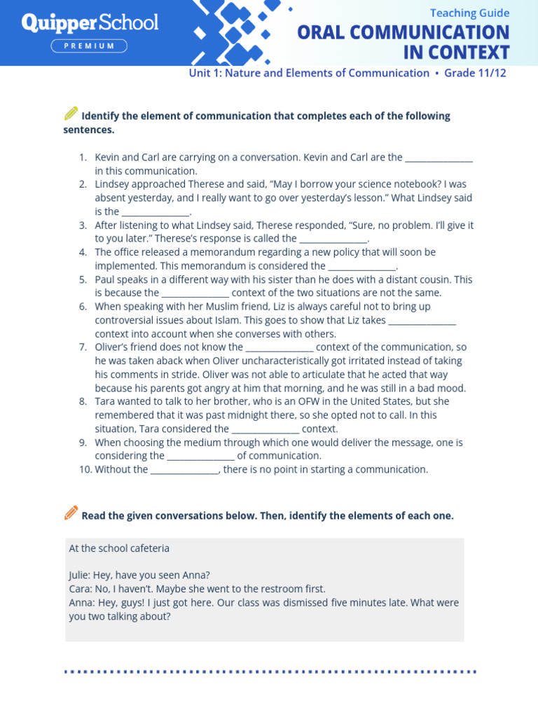 element of communication | PDF