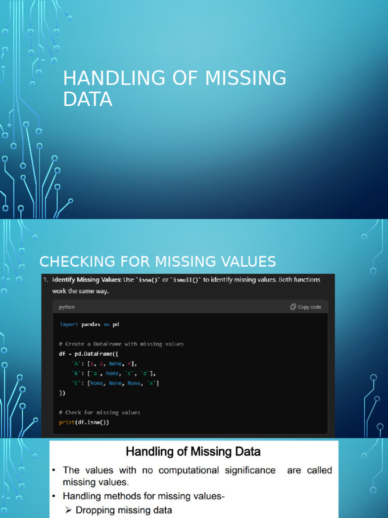 Handling of Missing Data | PDF