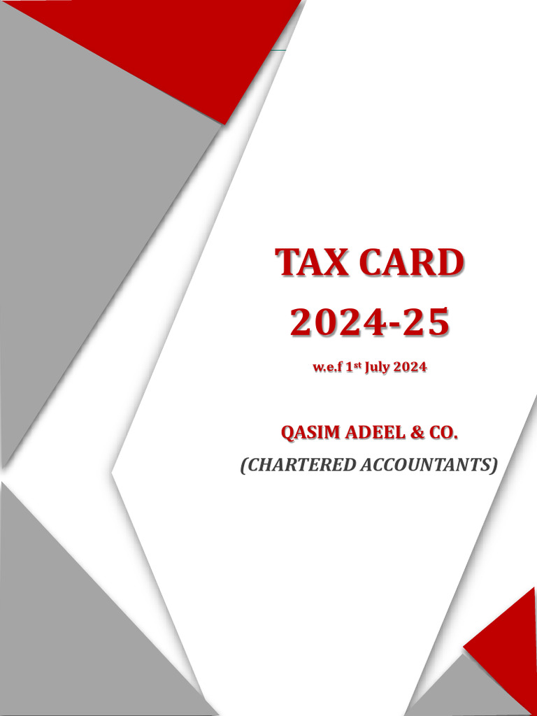 Tax Rate Card 2024 - 2025 (1) v5 | PDF
