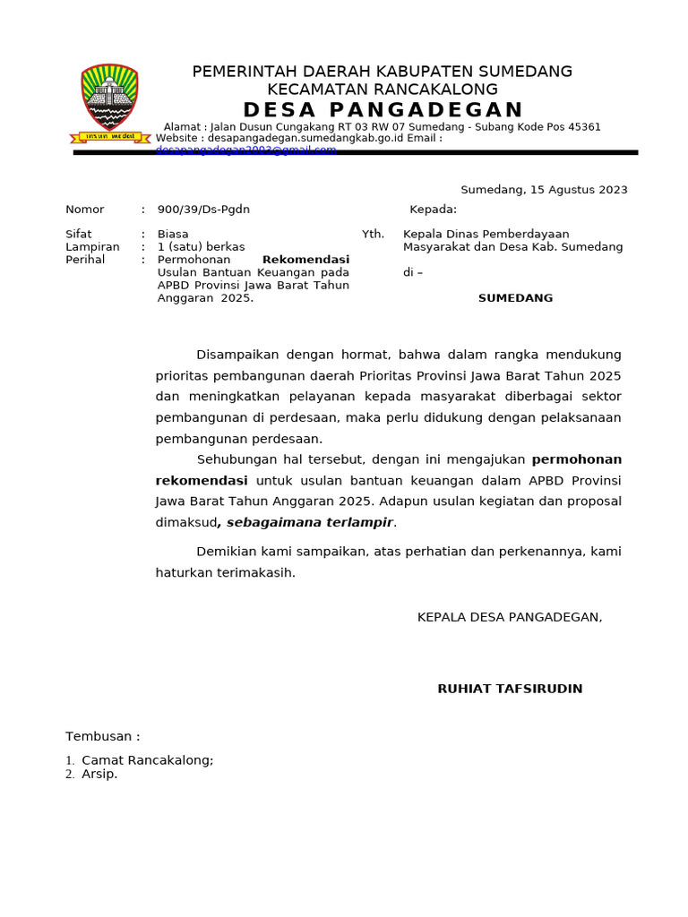 PROPOSAL USULAN JALAN POROS DESA BLOK..... | PDF